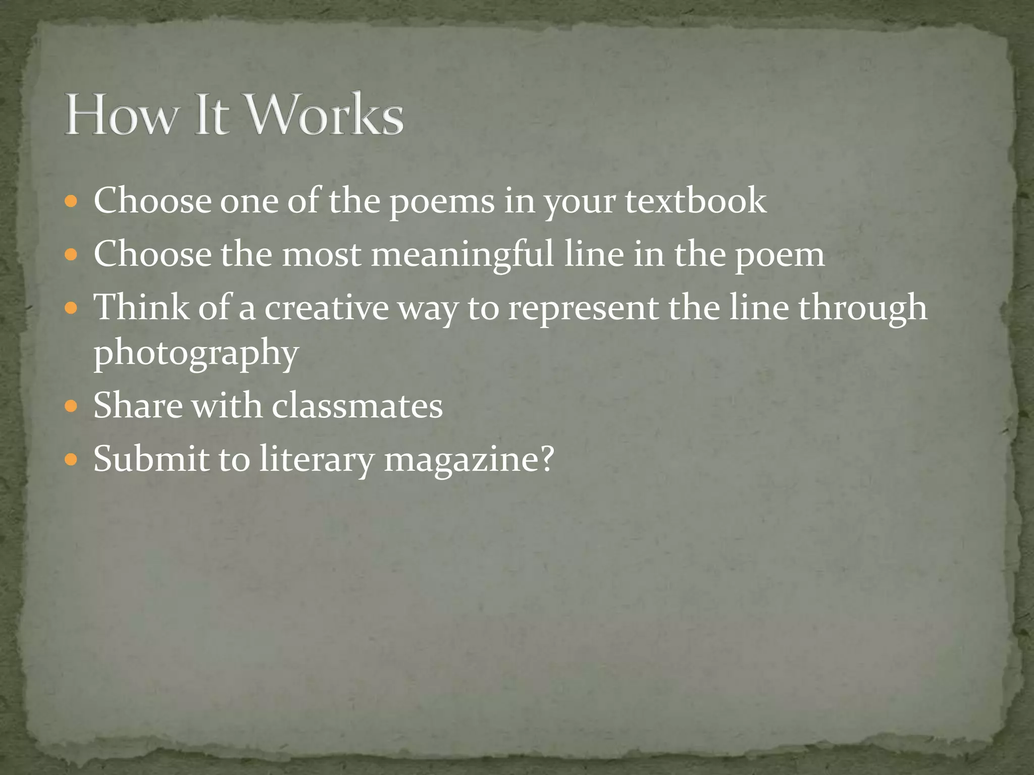 Free verse project | PPTX