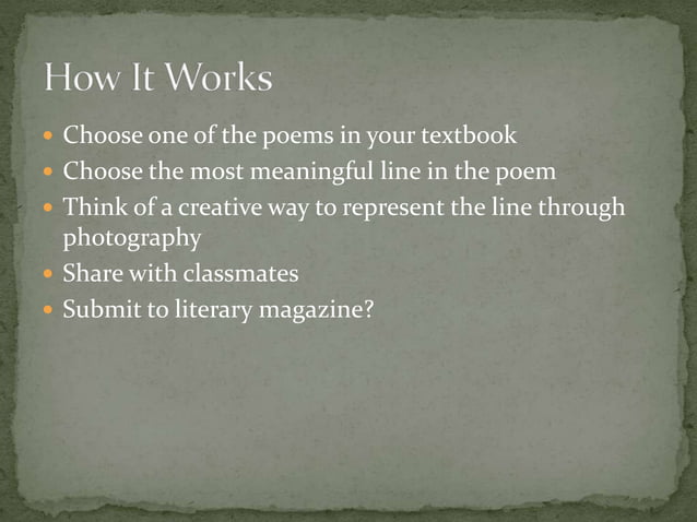 Free verse project | PPTX