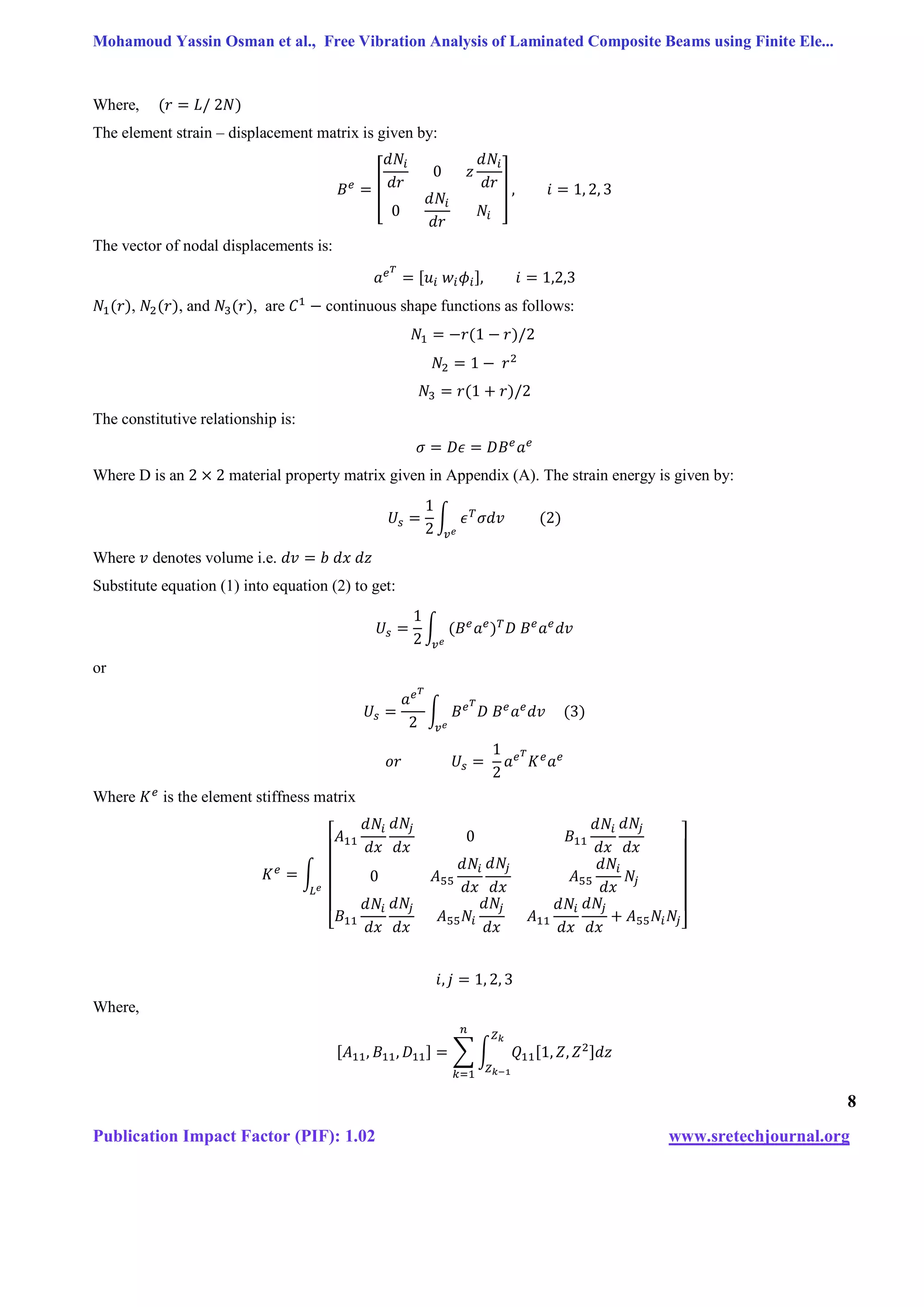 Free Vibration Analysis Of Laminated Composite Beams Using Fem Pdf