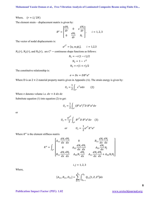 Free vibration analysis of laminated composite beams using fem | PDF