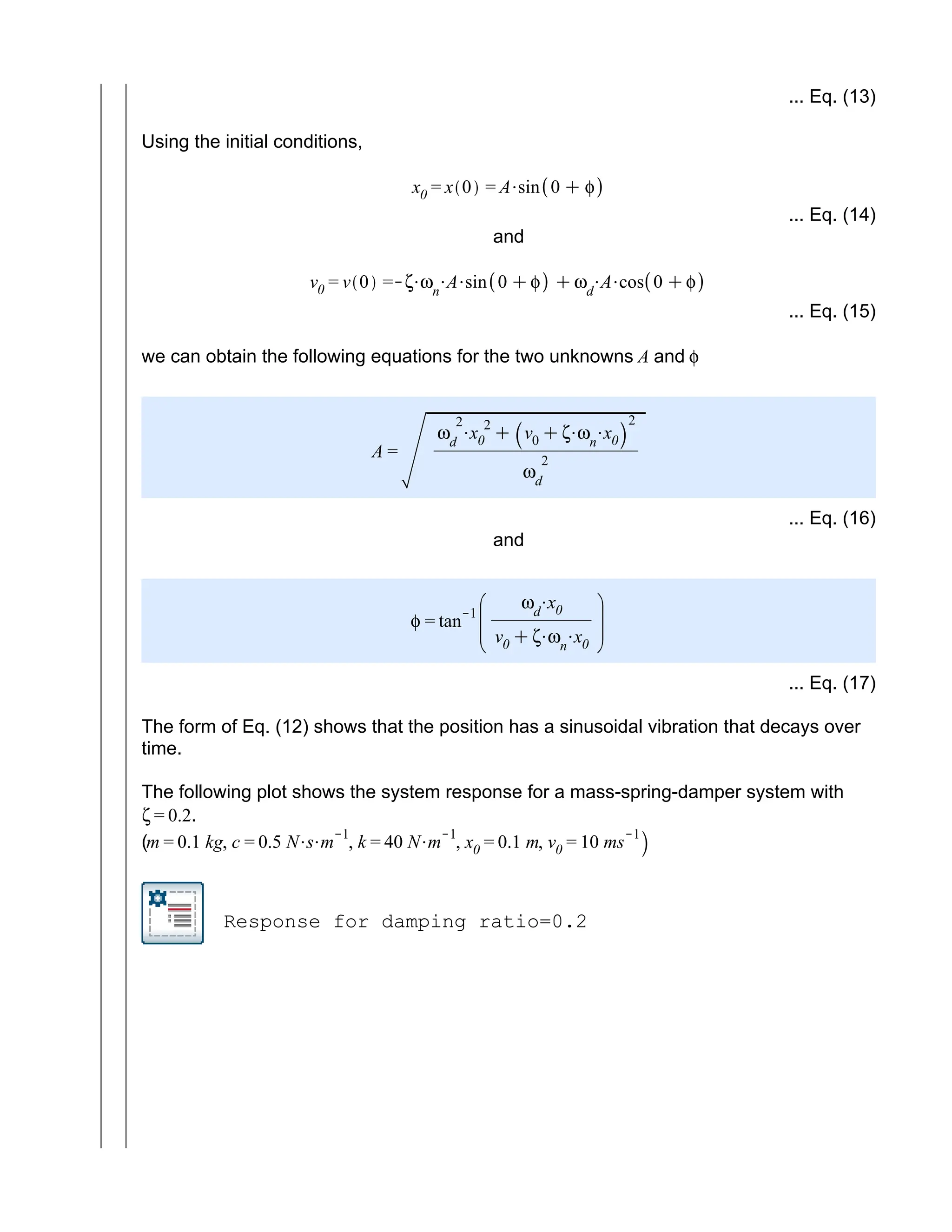 free vibration with damping in Single degree of freedom | PDF | Physics ...