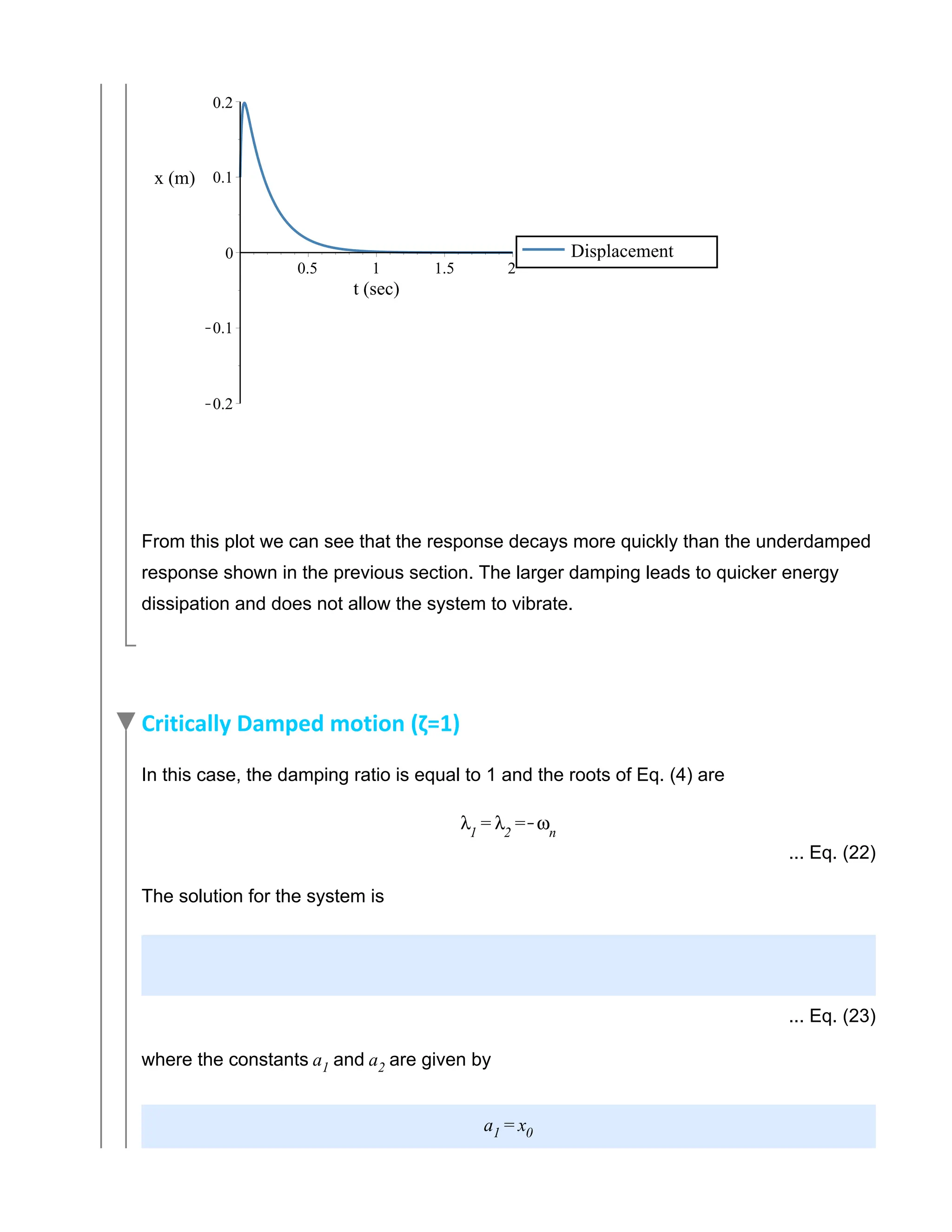 free vibration with damping in Single degree of freedom | PDF | Physics ...