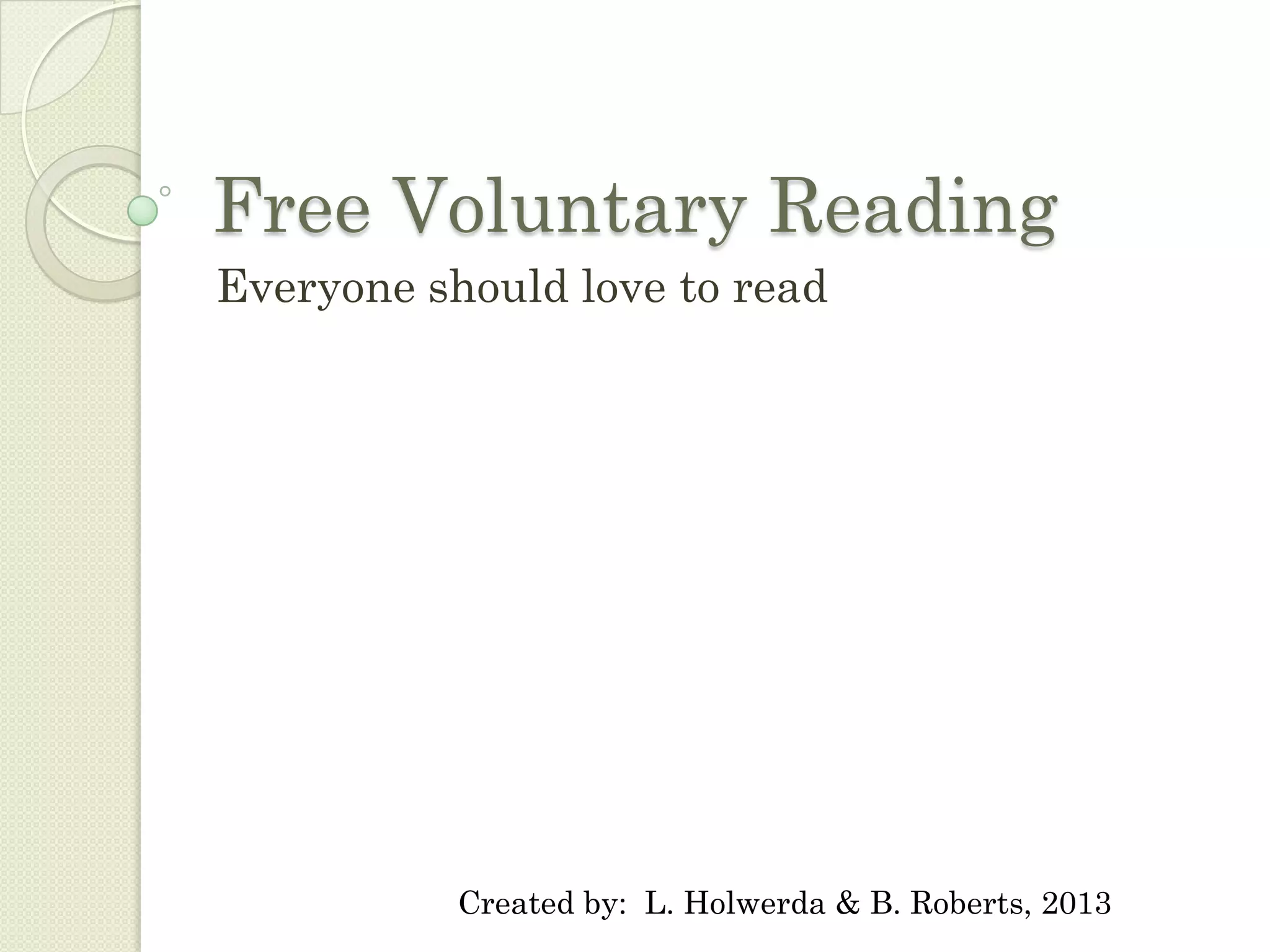 Free voluntary reading | PPTX