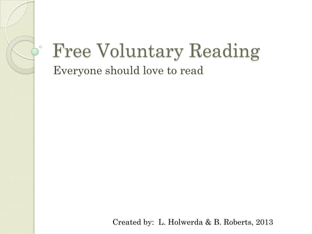Free voluntary reading | PPTX