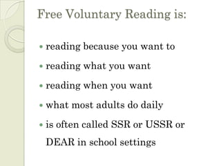 Free voluntary reading | PPTX