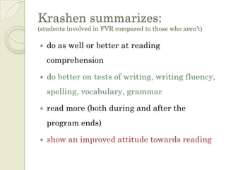 Free voluntary reading | PPTX