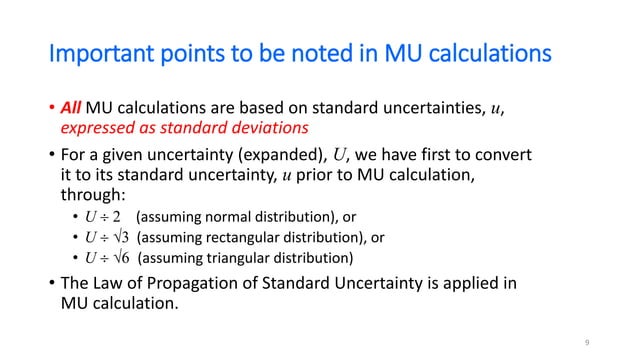 Common mistakes in measurement uncertainty calculations | PPT
