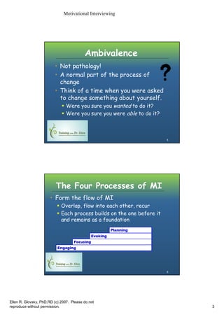 A 'Taste' of Motivational Interviewing with Dr. Ellen Glovsky | PDF