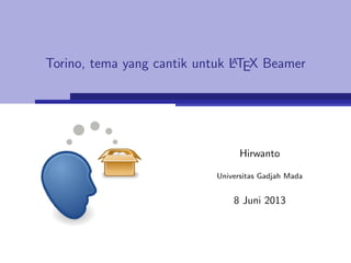 Freewilly with beamerusetheme Torino.sty