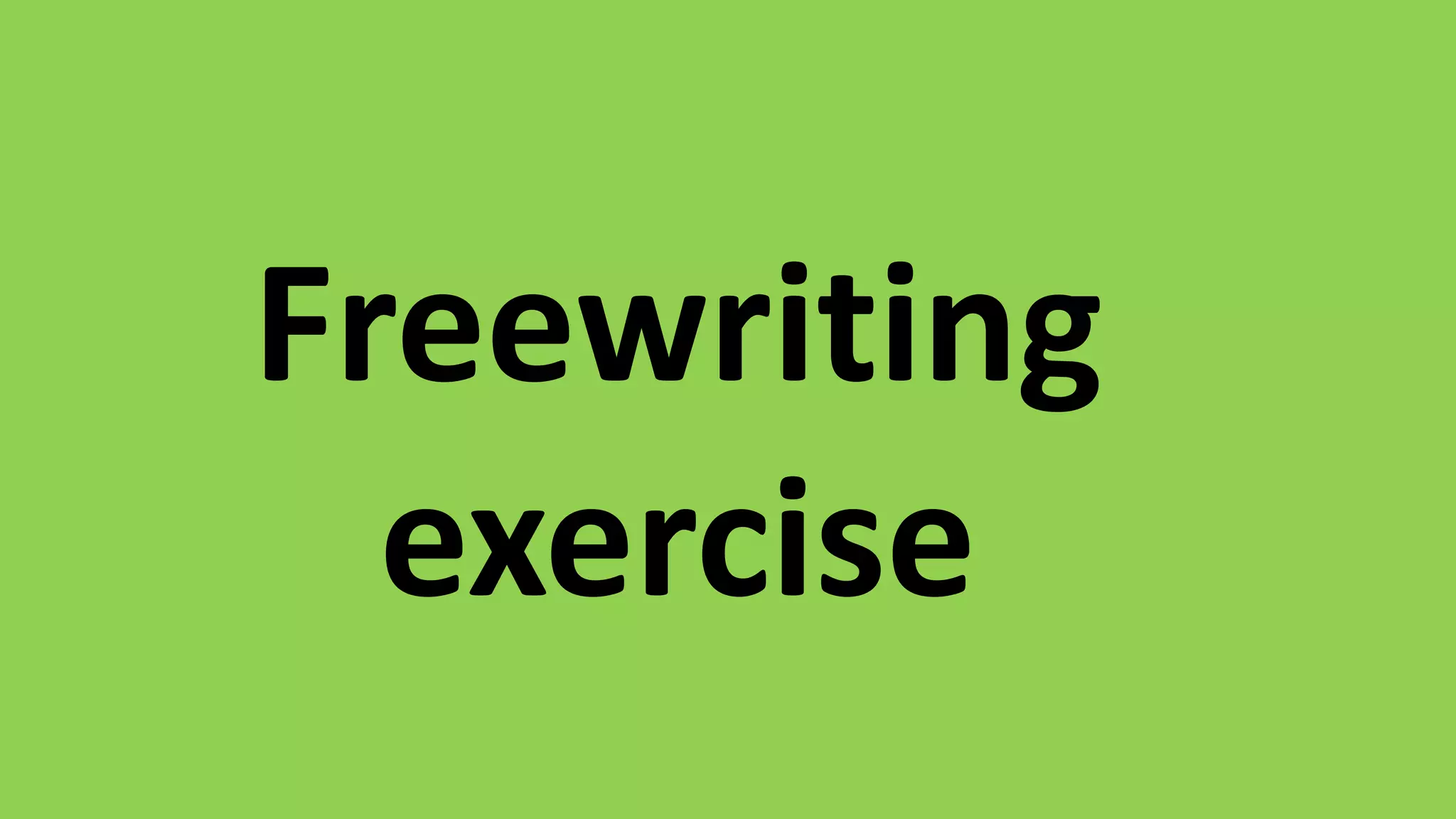 Freewriting exercise | PDF