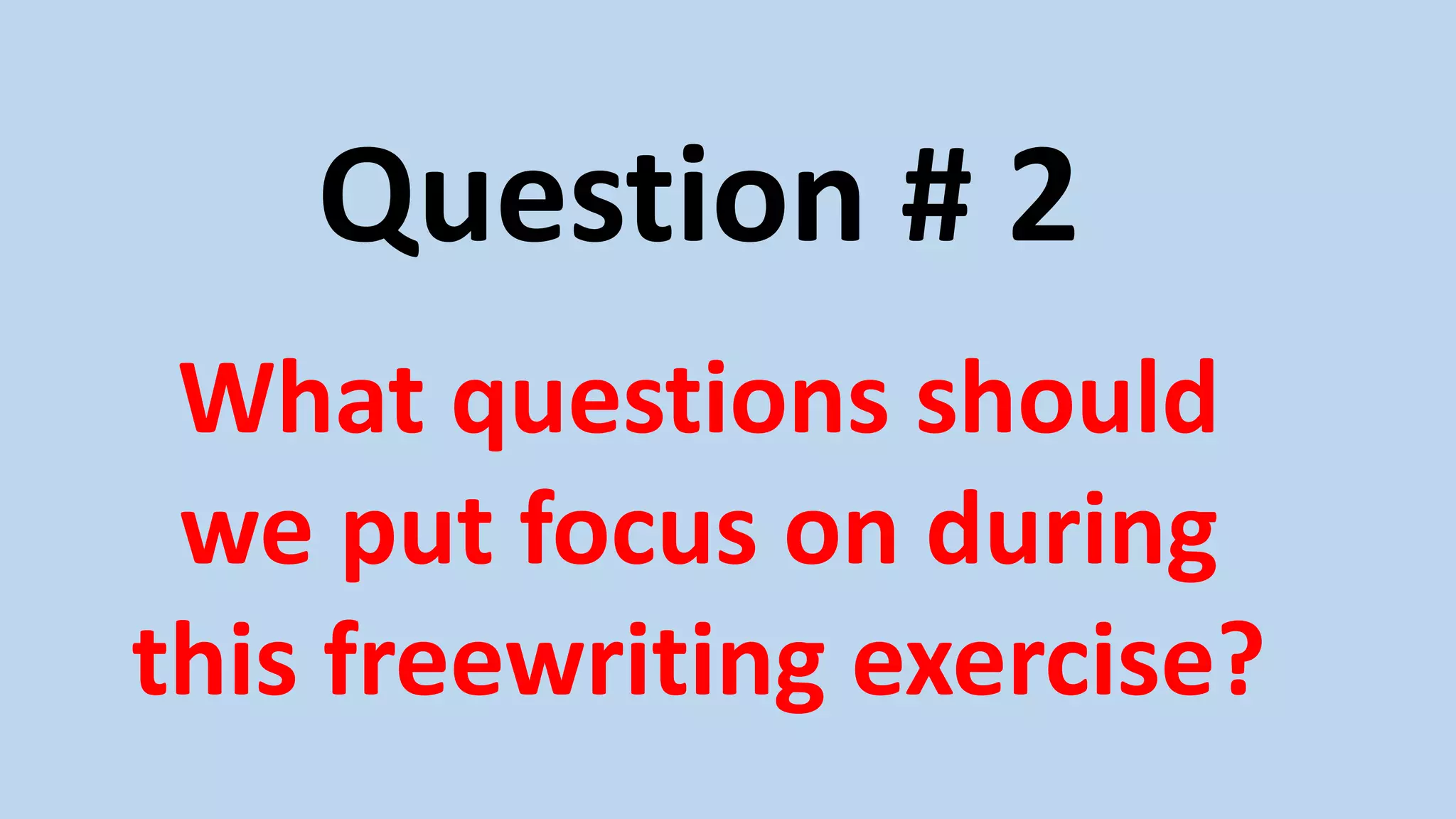 Freewriting exercise | PDF
