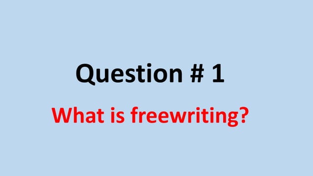 Freewriting exercise | PDF