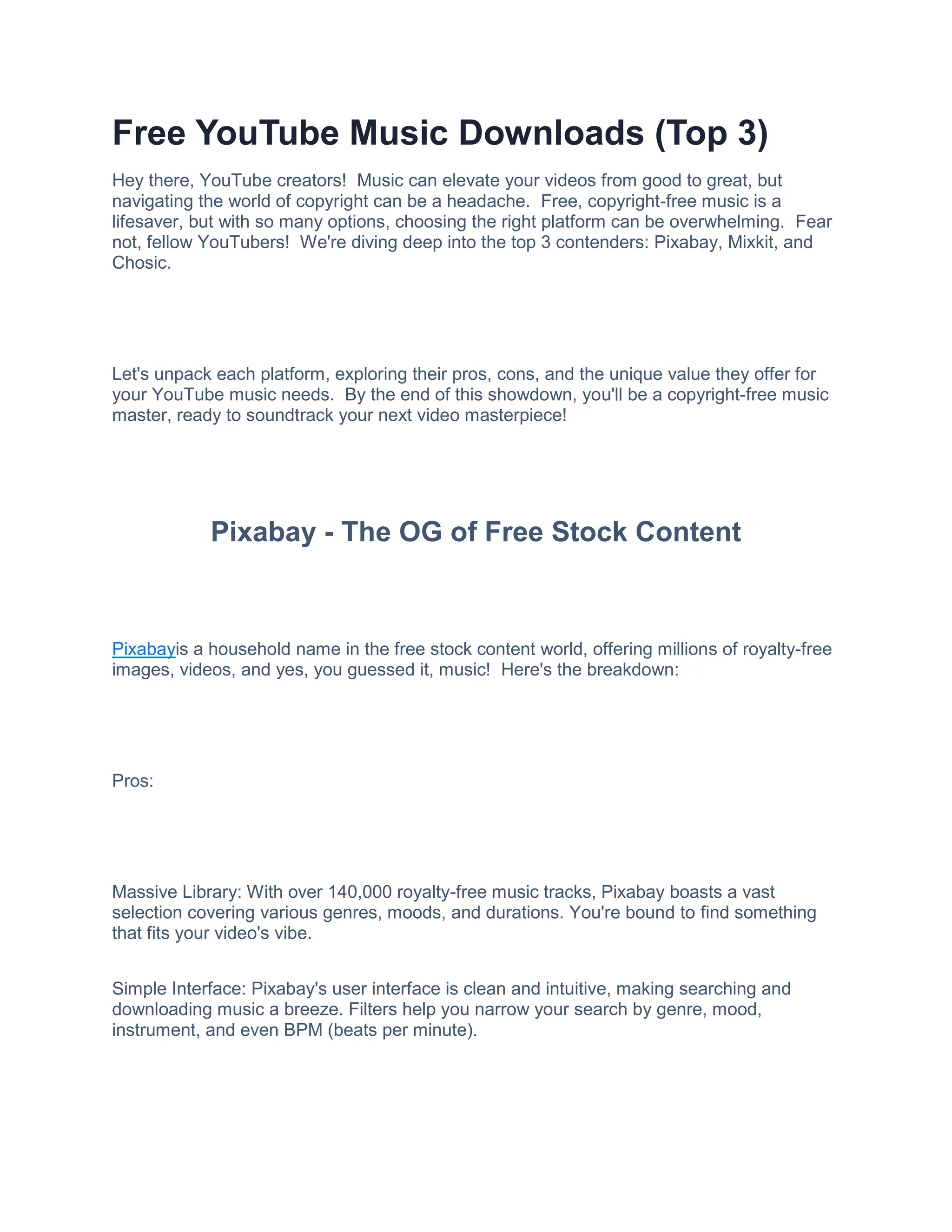 Top 3 Free YouTube Music Download Sources | PDF