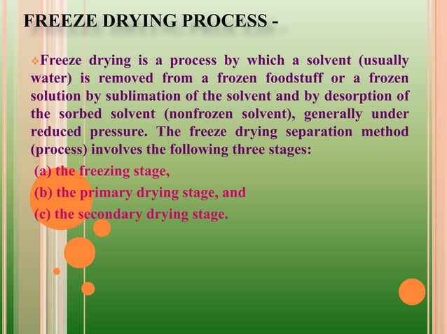 Freeze drying ppt | PPSX