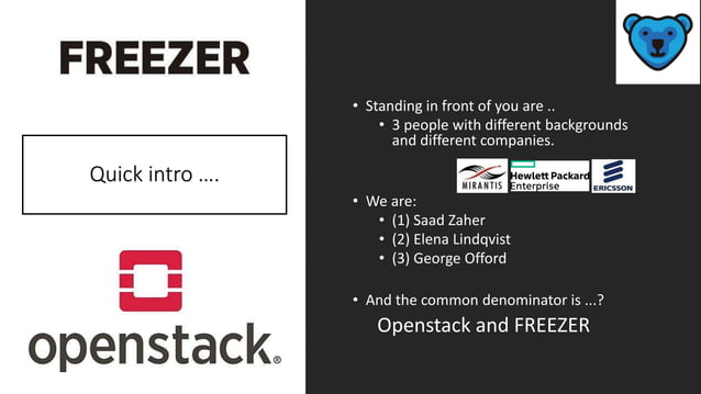 OpenStack Backup, Restore, DR (Freezer) | PPT