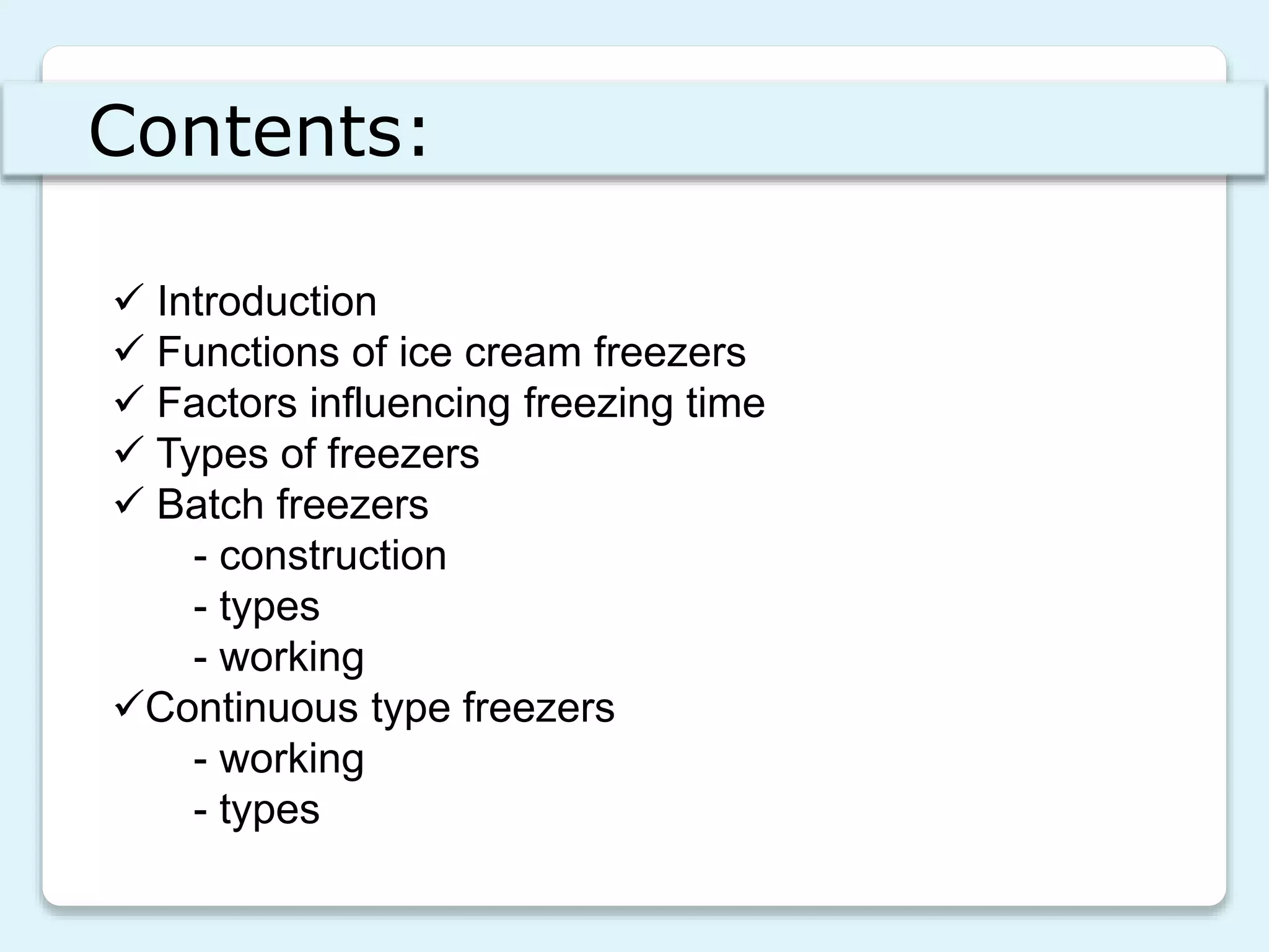 Ice-Cream Freezers : Types - Construction and working | PPTX