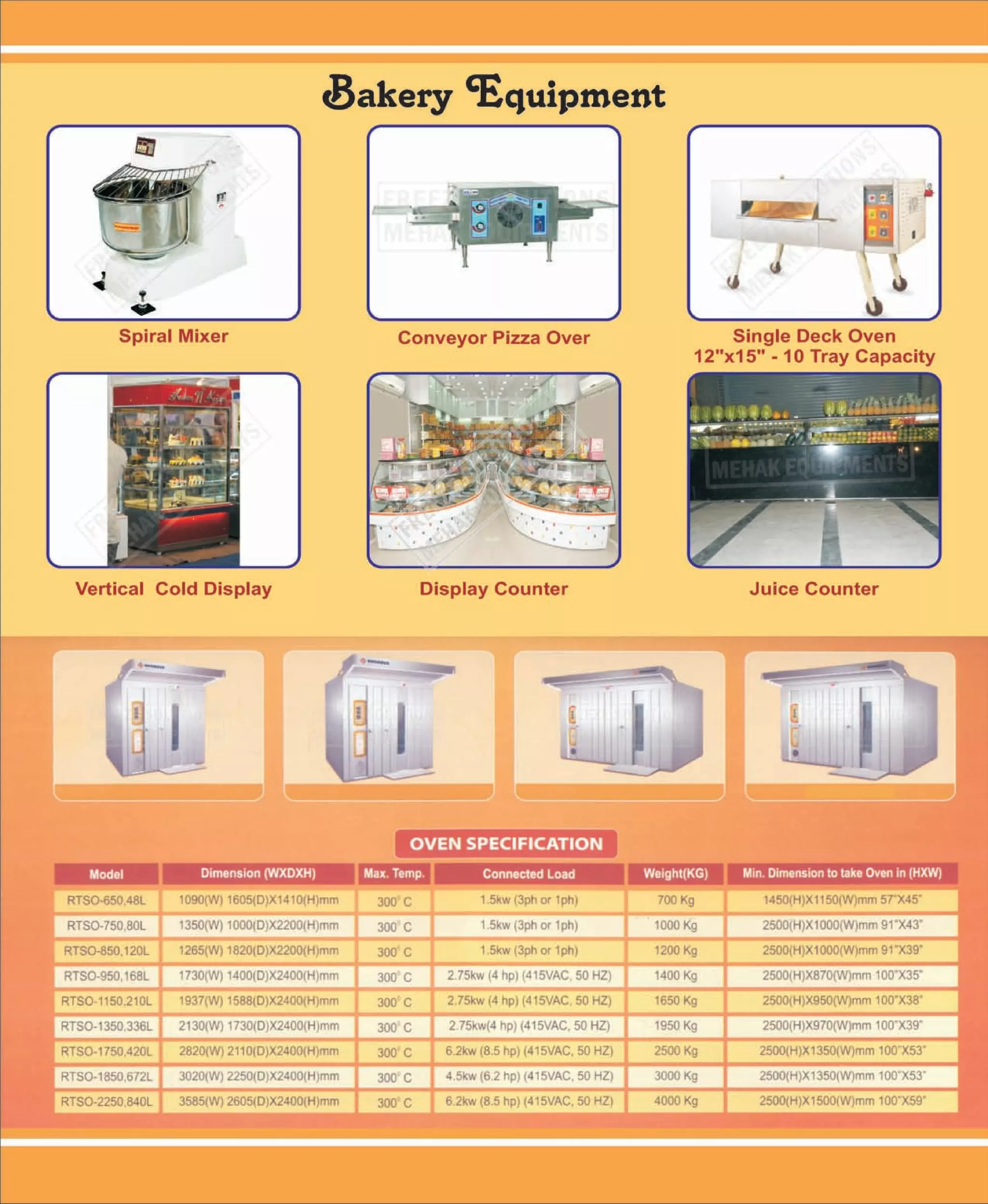 Bakery Equipments by Freeze Solutions | PDF