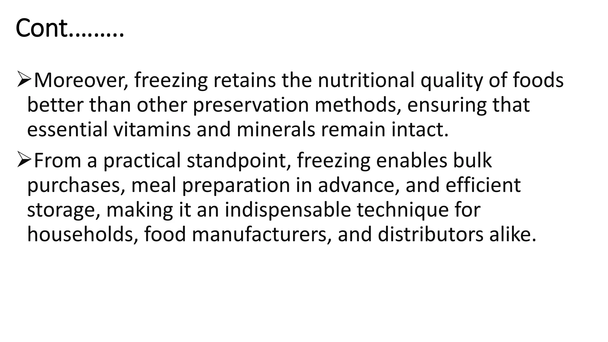 FREEZING IN FOOD PROCESSING AND PRESERVATION | PDF
