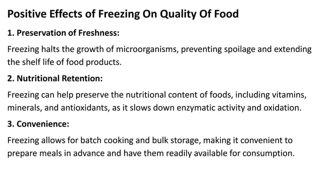 FREEZING IN FOOD PROCESSING AND PRESERVATION | PDF