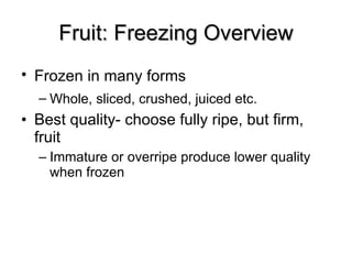 Freezing Fruits and Vegetables | PPT
