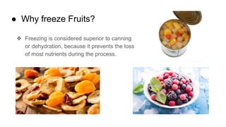 Freezing Food as a preservative technique | PPTX
