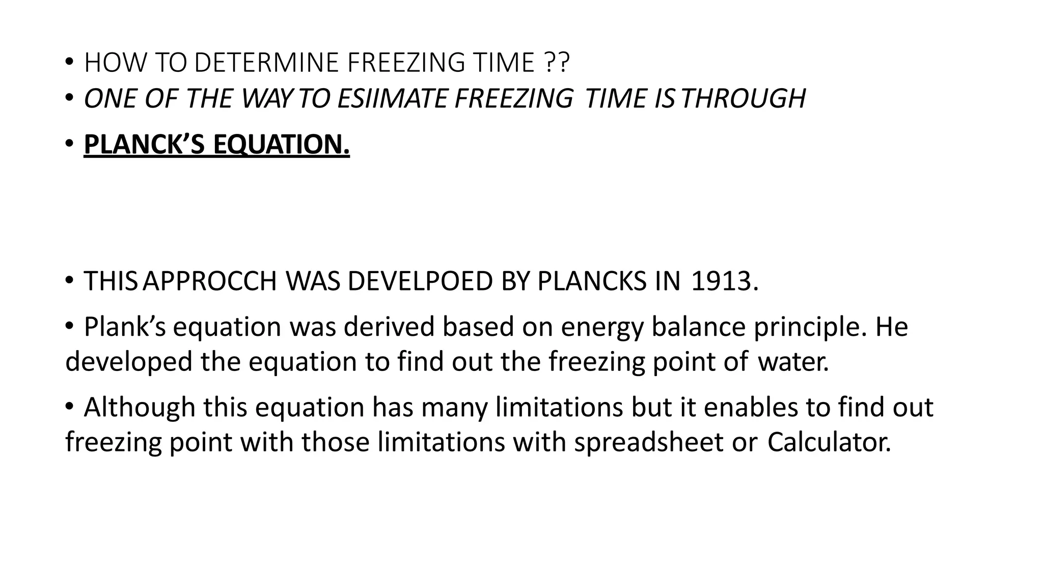 Freezing curve, freezing system & freezing time | PPTX