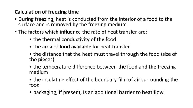 Freezing curve, freezing system & freezing time | PPTX