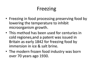 Freezing of food materials | PPTX