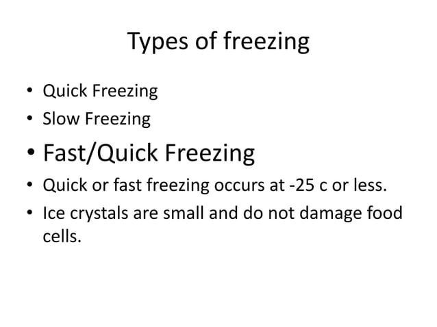 Freezing of food materials | PPTX