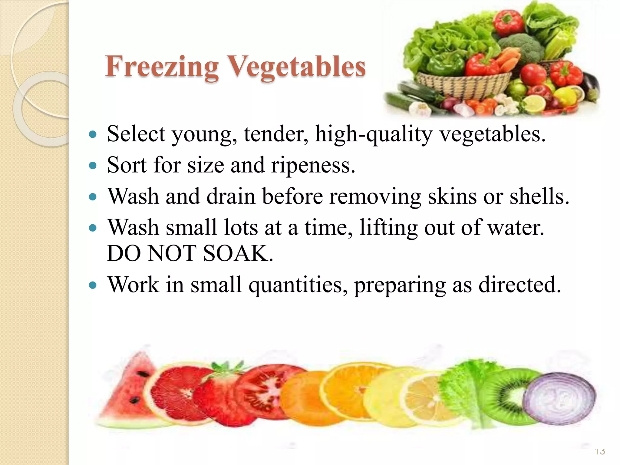 Freezing of fruits and vegetables | PPTX