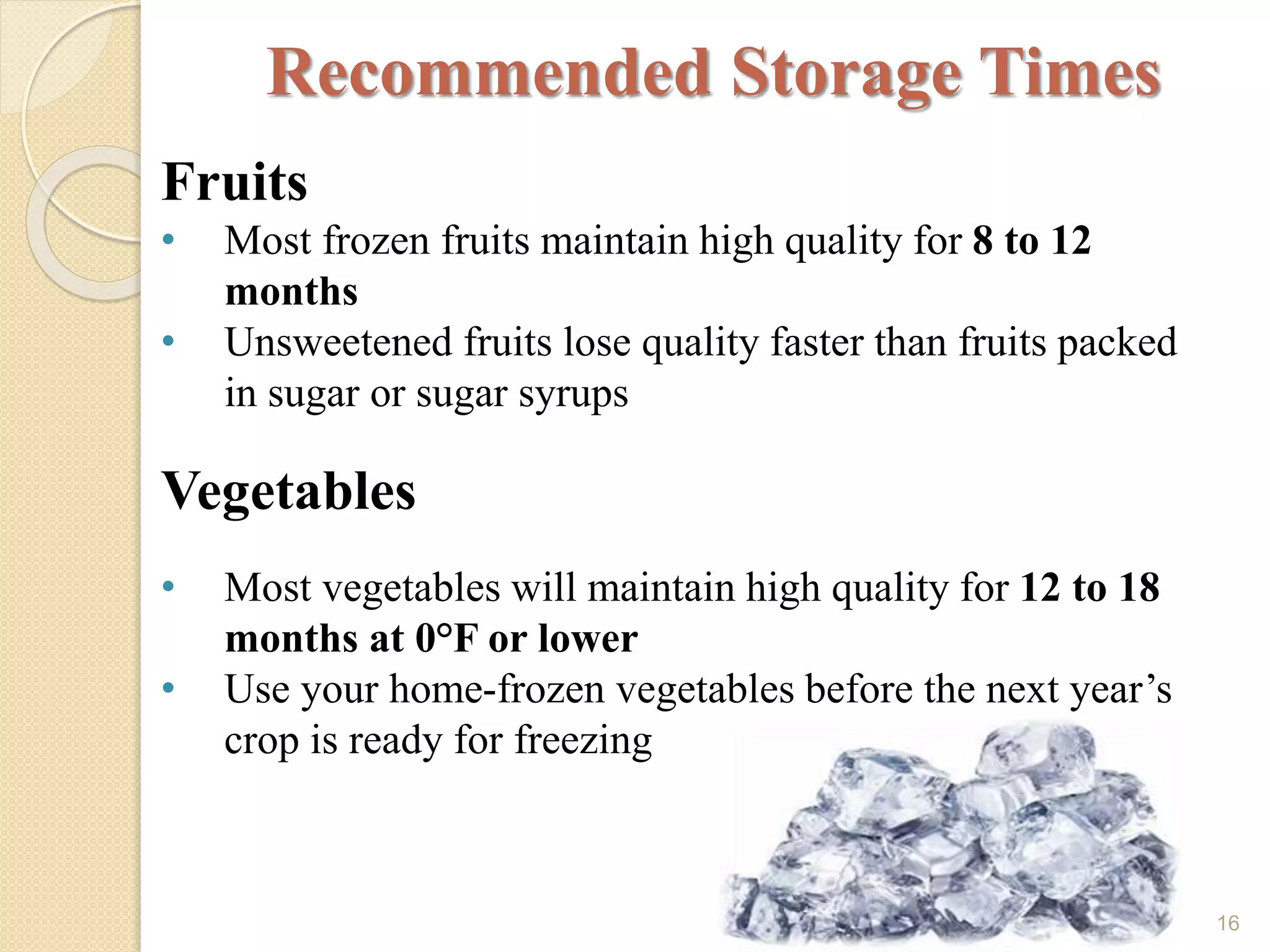 Freezing of fruits and vegetables | PPTX