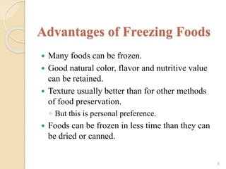 Freezing of fruits and vegetables | PPTX