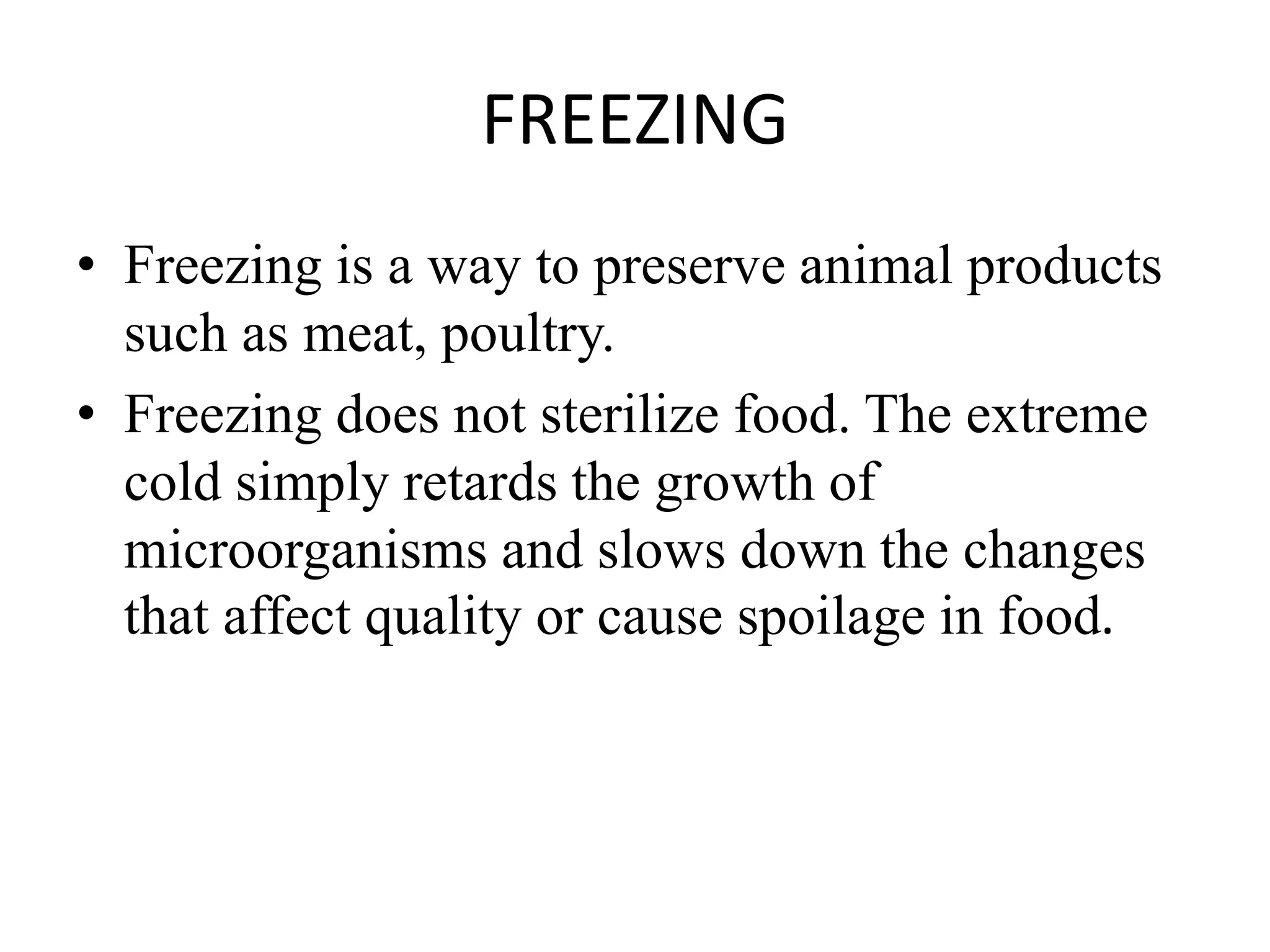 FREEZING OF MEAT and meat productsin processing | PPTX
