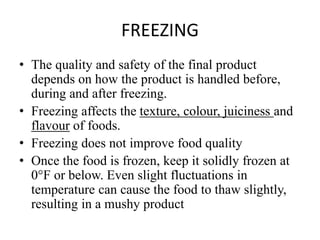 FREEZING OF MEAT and meat productsin processing | PPTX