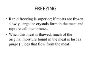 FREEZING OF MEAT and meat productsin processing | PPTX