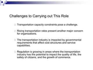 FREIGHT TRANSPORTATION IN SUPPLY CHAIN MANAGEMENT | PPT