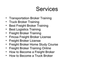 Freight Broker Training - Presented By - Atexfreightbrokertraining.com
