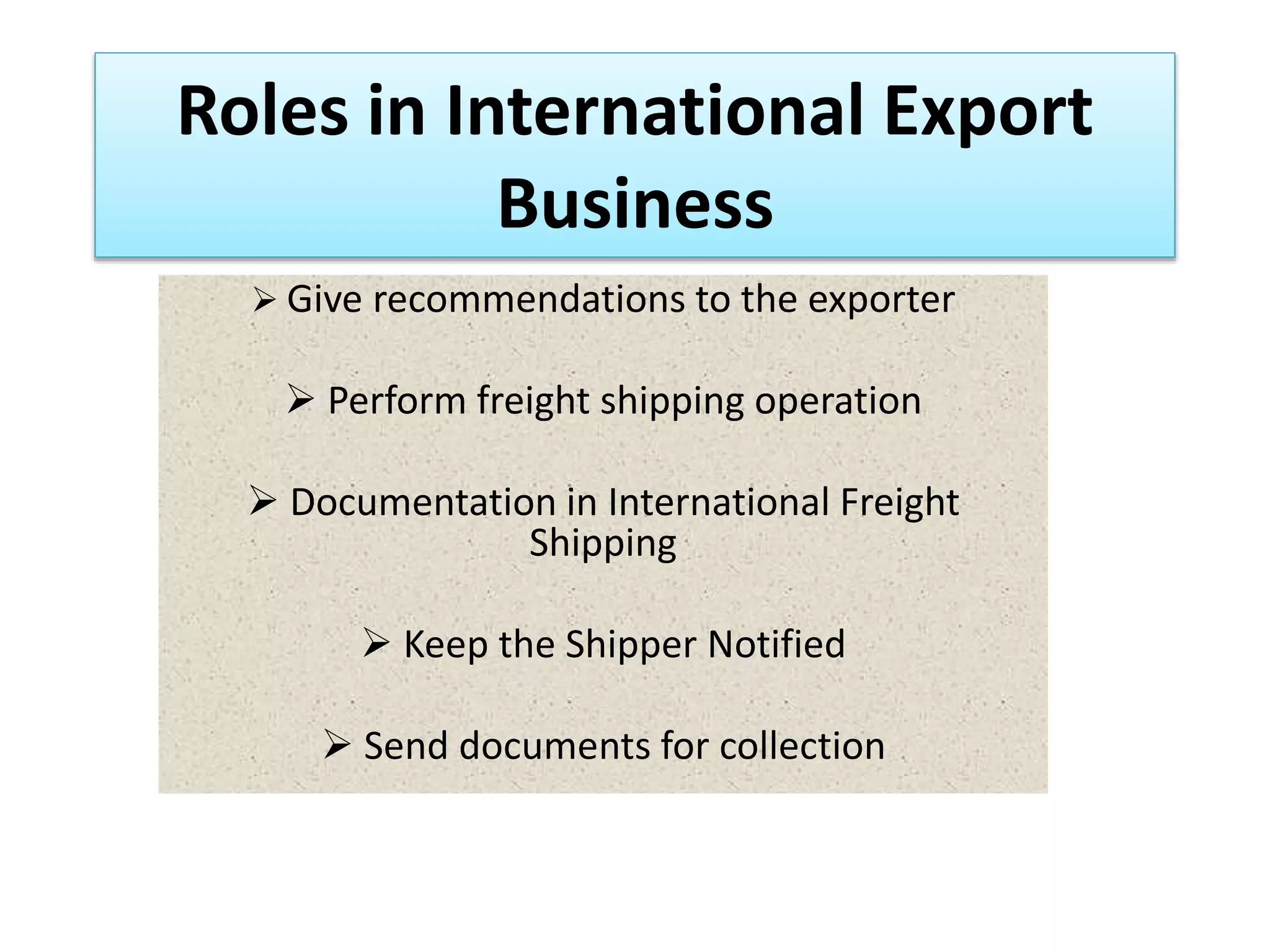 Freight forwarder | PPTX