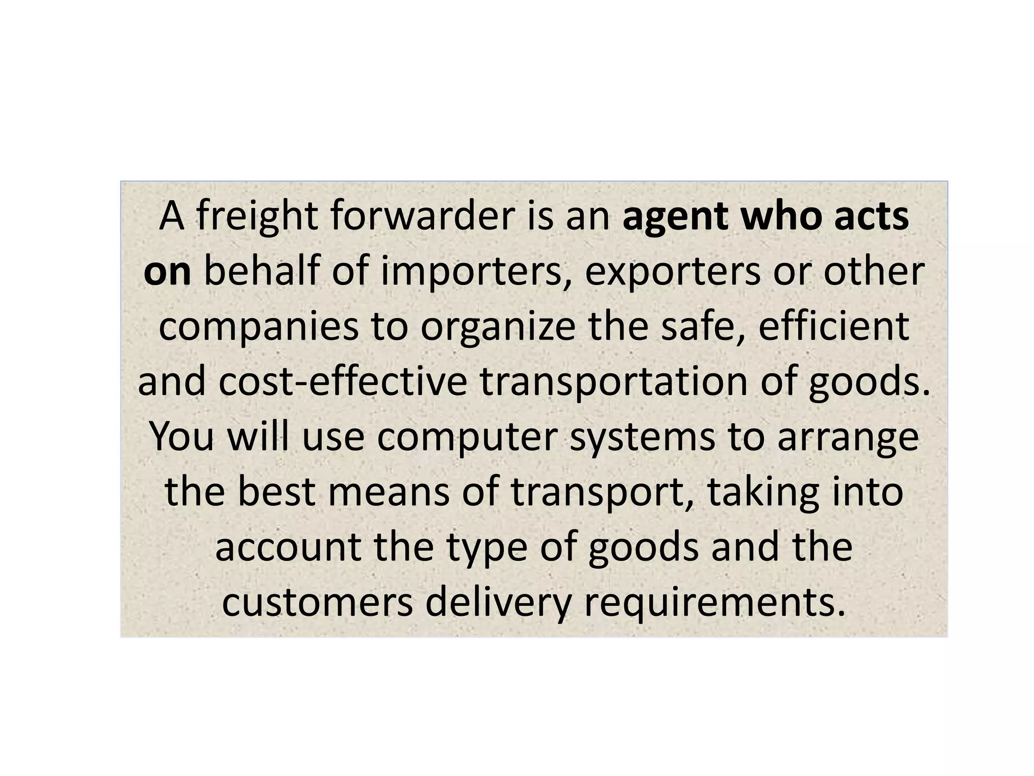 Freight forwarder | PPTX
