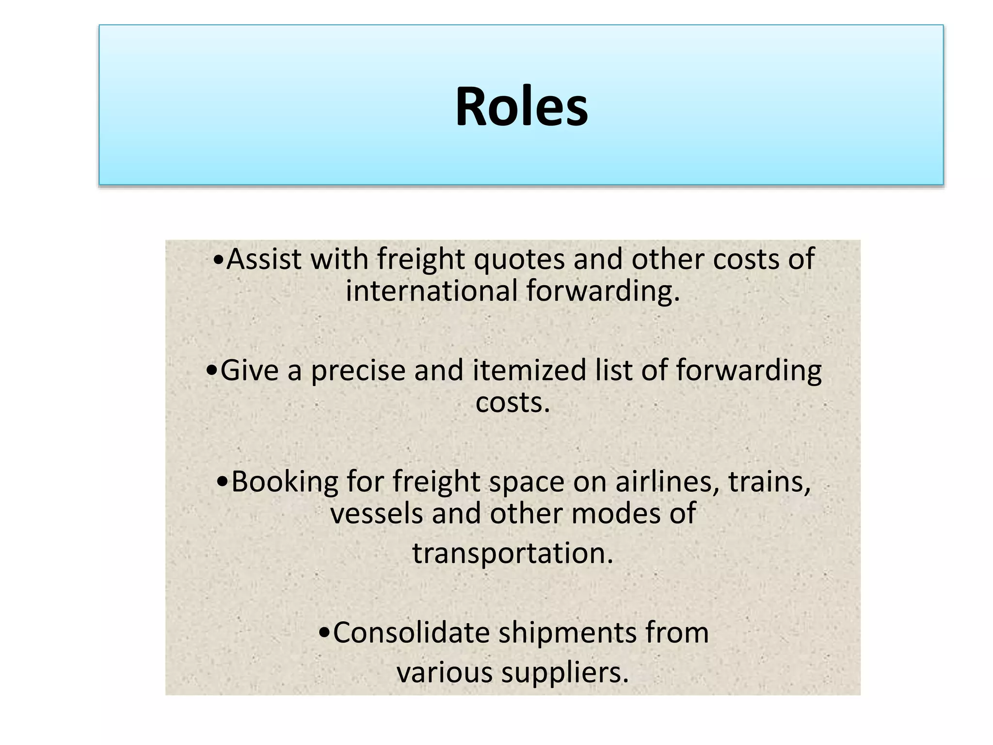 Freight forwarder | PPTX