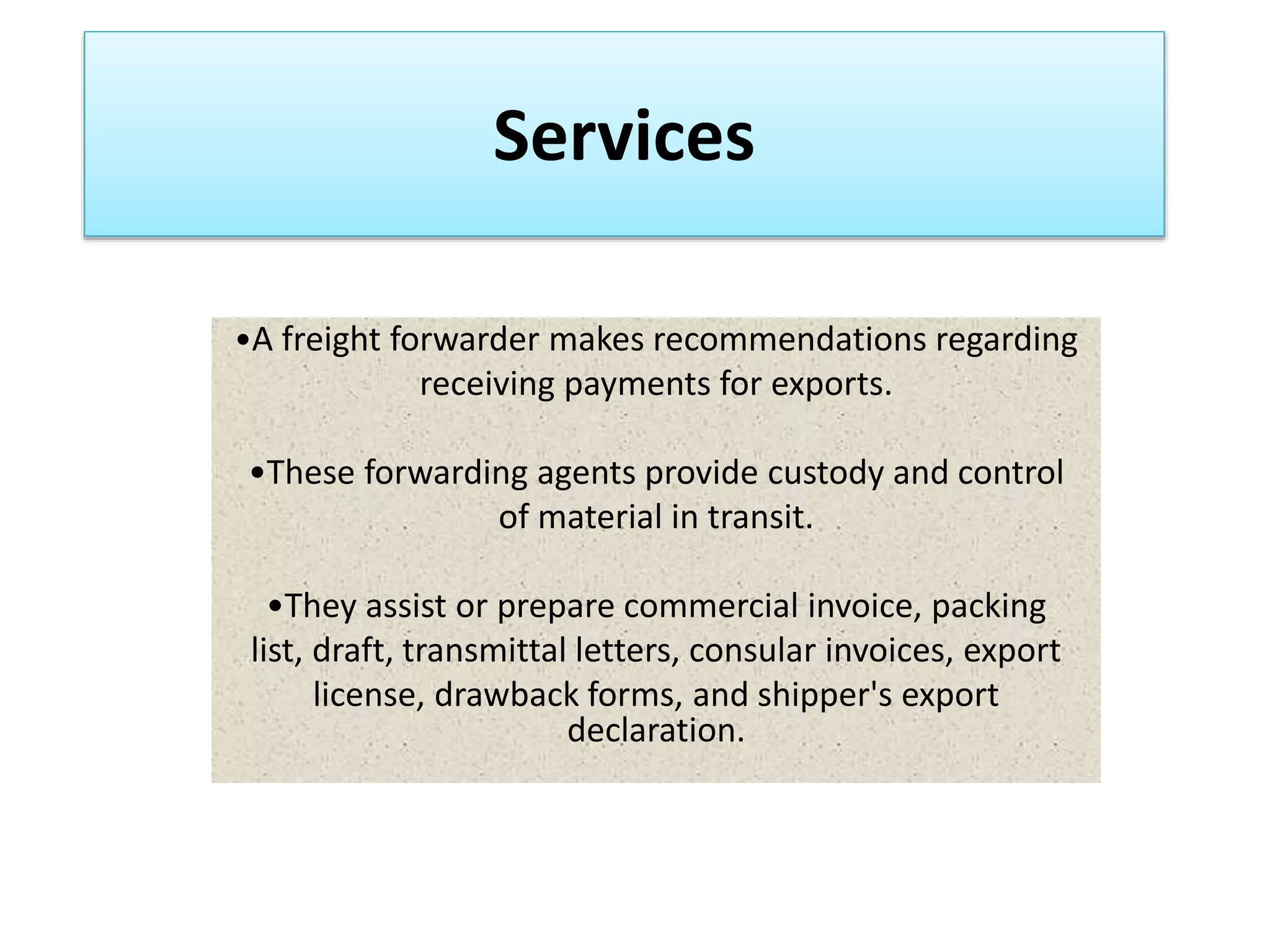 Freight forwarder | PPTX
