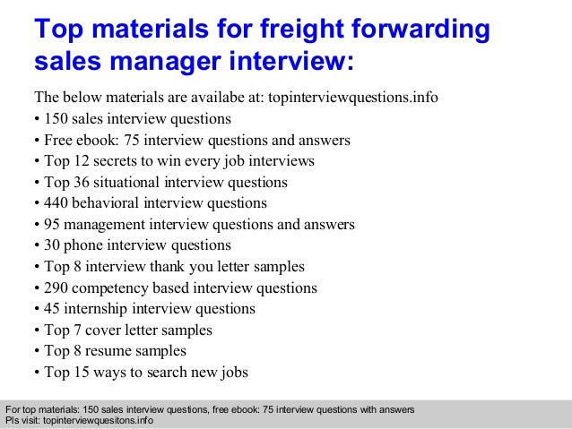 Freight Forwarding Sales Manager Interview Questions And Answers freight-forwarding-sales-manager-interview-questions-and-answers