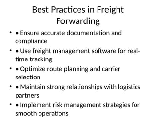 Freight Forwarding Training slide showww | PPTX