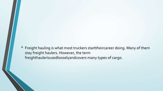 Freight hauling terminology | PPT