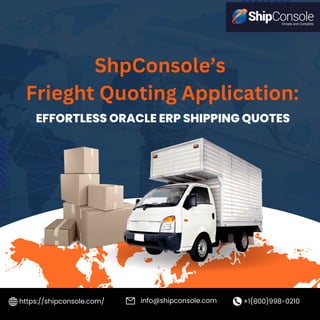 Freight Quoting Application | ShipConsole | PDF
