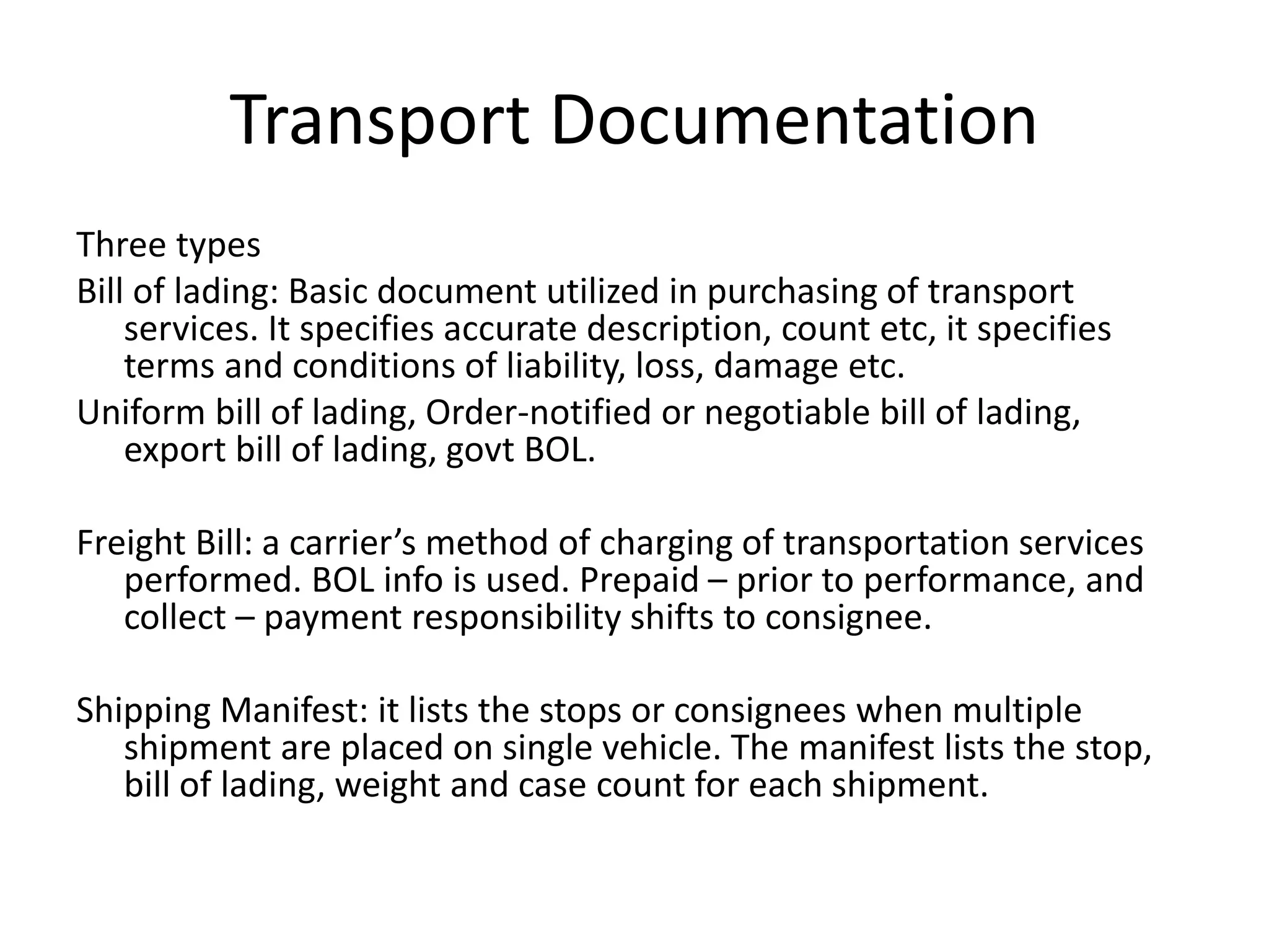 Freight transport systems | PPTX