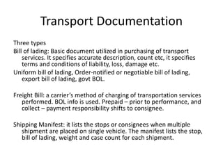 Freight transport systems | PPTX