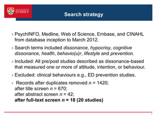 Freijy - ASBHM - Do interventions based on cognitive dissonance promote health behaviour change ...