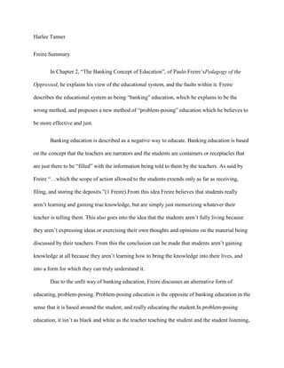 Freire revised summary | PDF