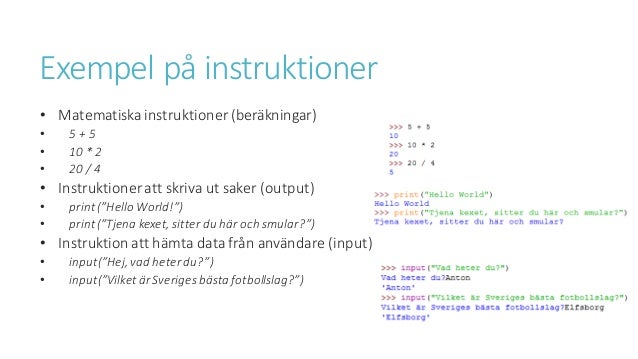 HT16 - DA354A - Introduktion till programmering (Python)